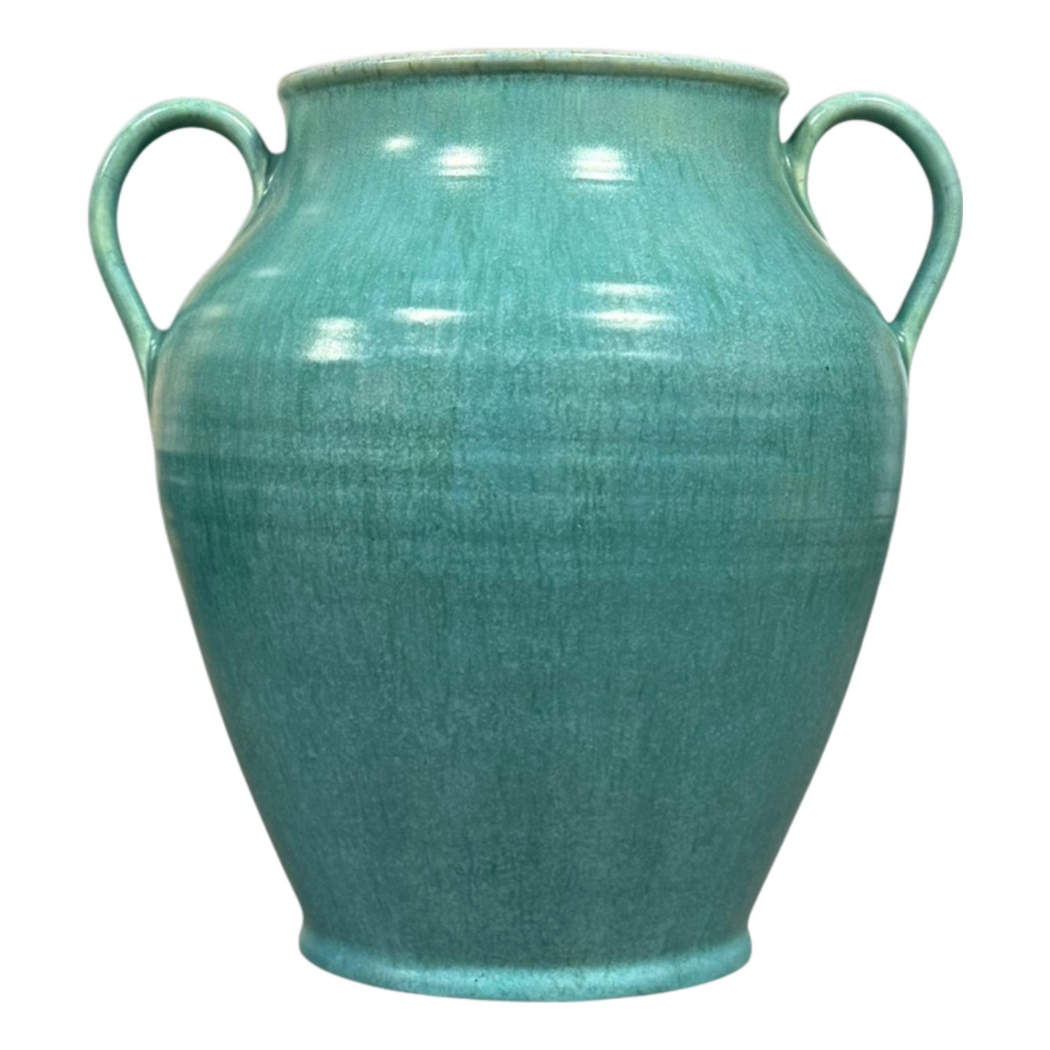 Turquoise Glazed M42 Twin-Handled Vase by Sylvan Ware for Poole Pottery ...