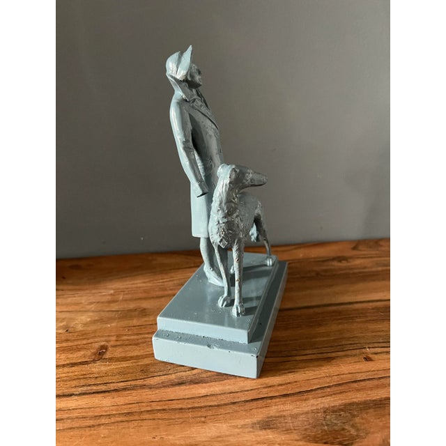 Vintage 1940s Painted Metal Statue | Chairish