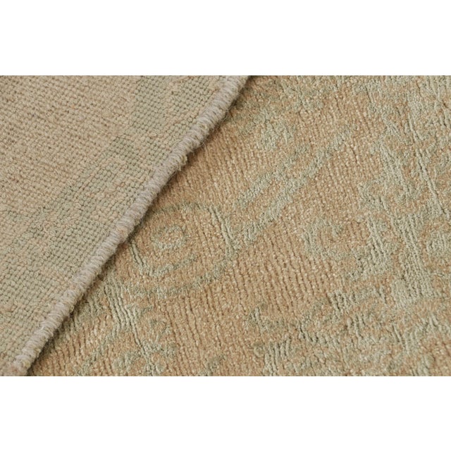 Rug & Kilim’s European Rug in Beige-Brown and Green Medallion Pattern ...