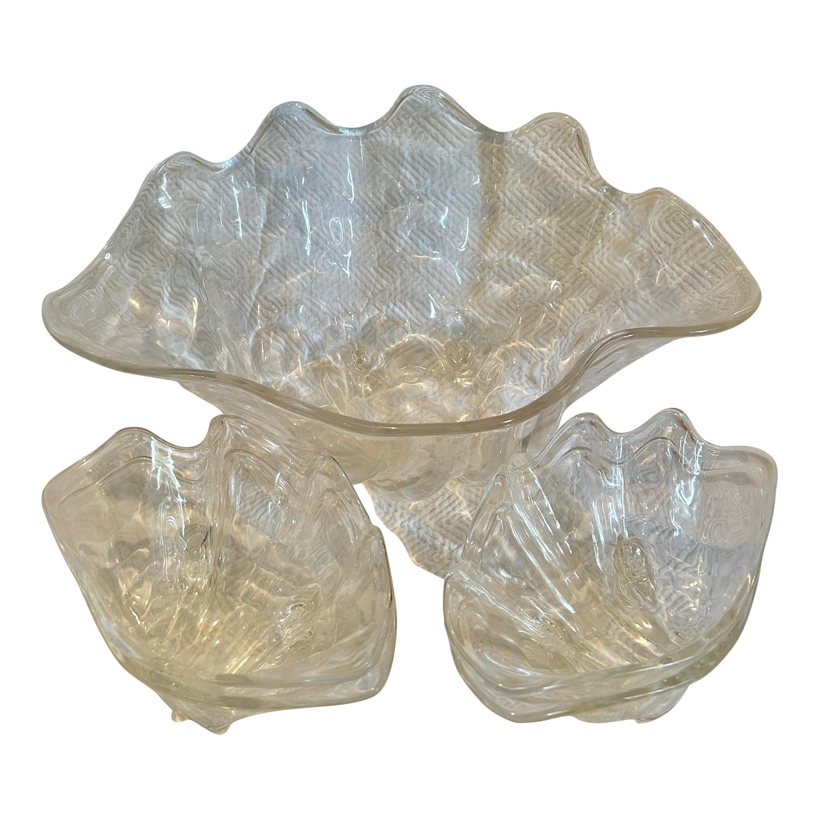 Vintage Acrylic or Lucite Clamshell Serving Set - 5 Pieces | Chairish