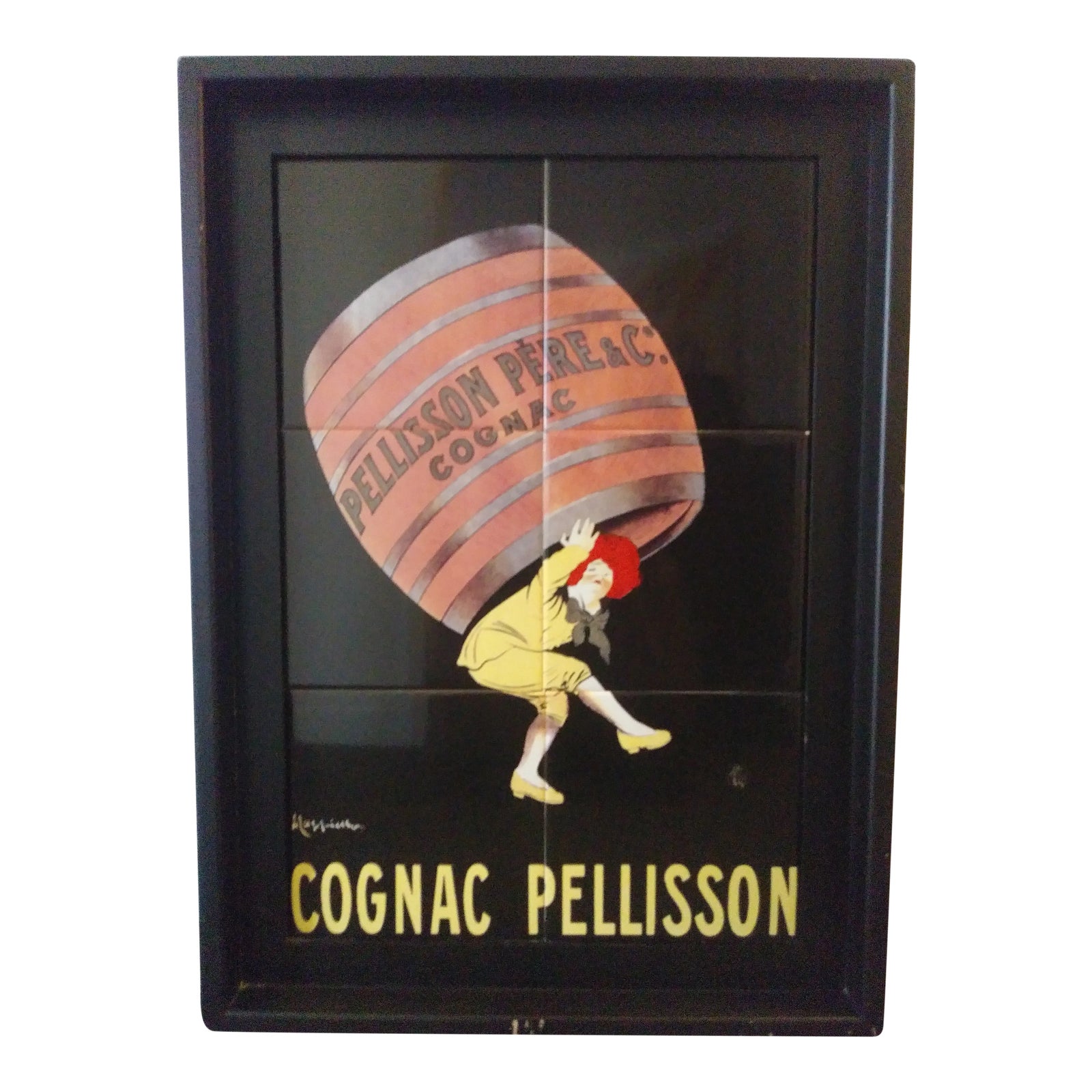 Vintage Pellisson Pere & Co. Cognac Tile Artwork | Chairish