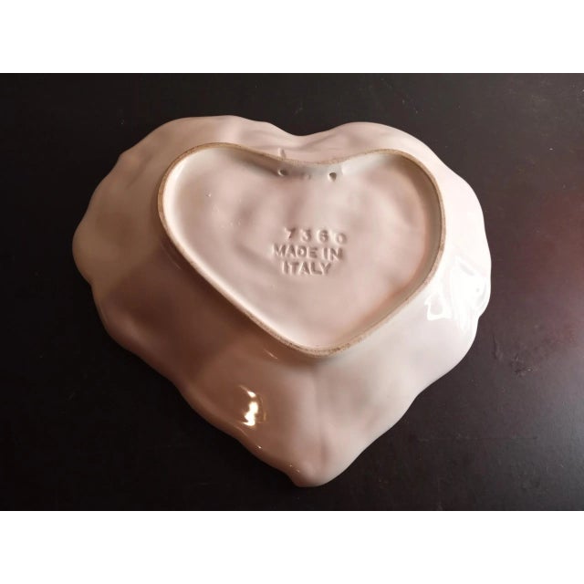 1970s Ivory Porcelain Heart Shaped With Cherub 3d Relief Made in Italy ...