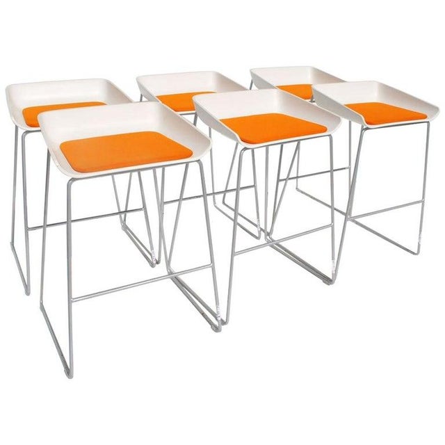 Set of 6 Modern Scoop Stools by Steelcase | Chairish