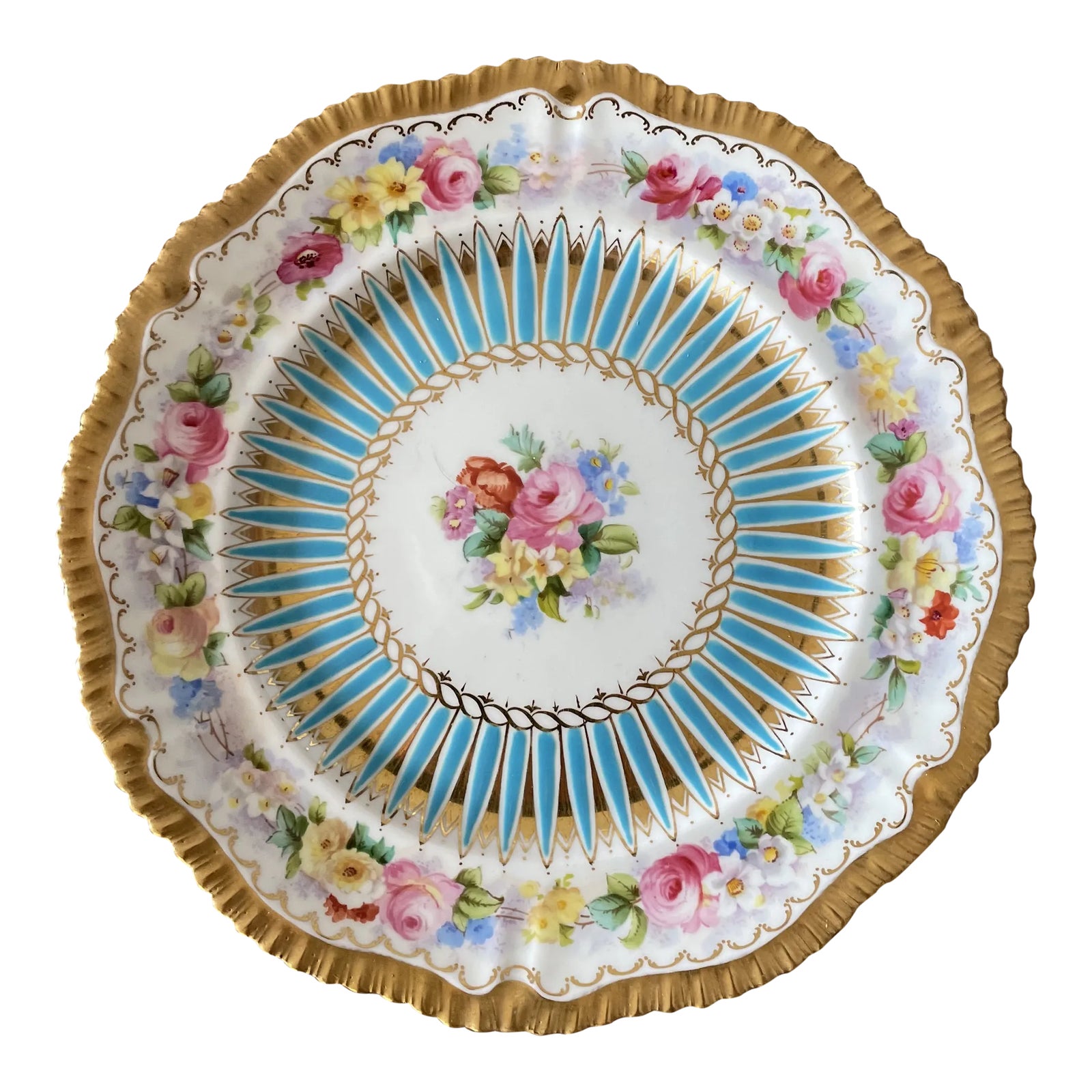 Early 19th Century English Hammersley Porcelain Decorative Plate | Chairish