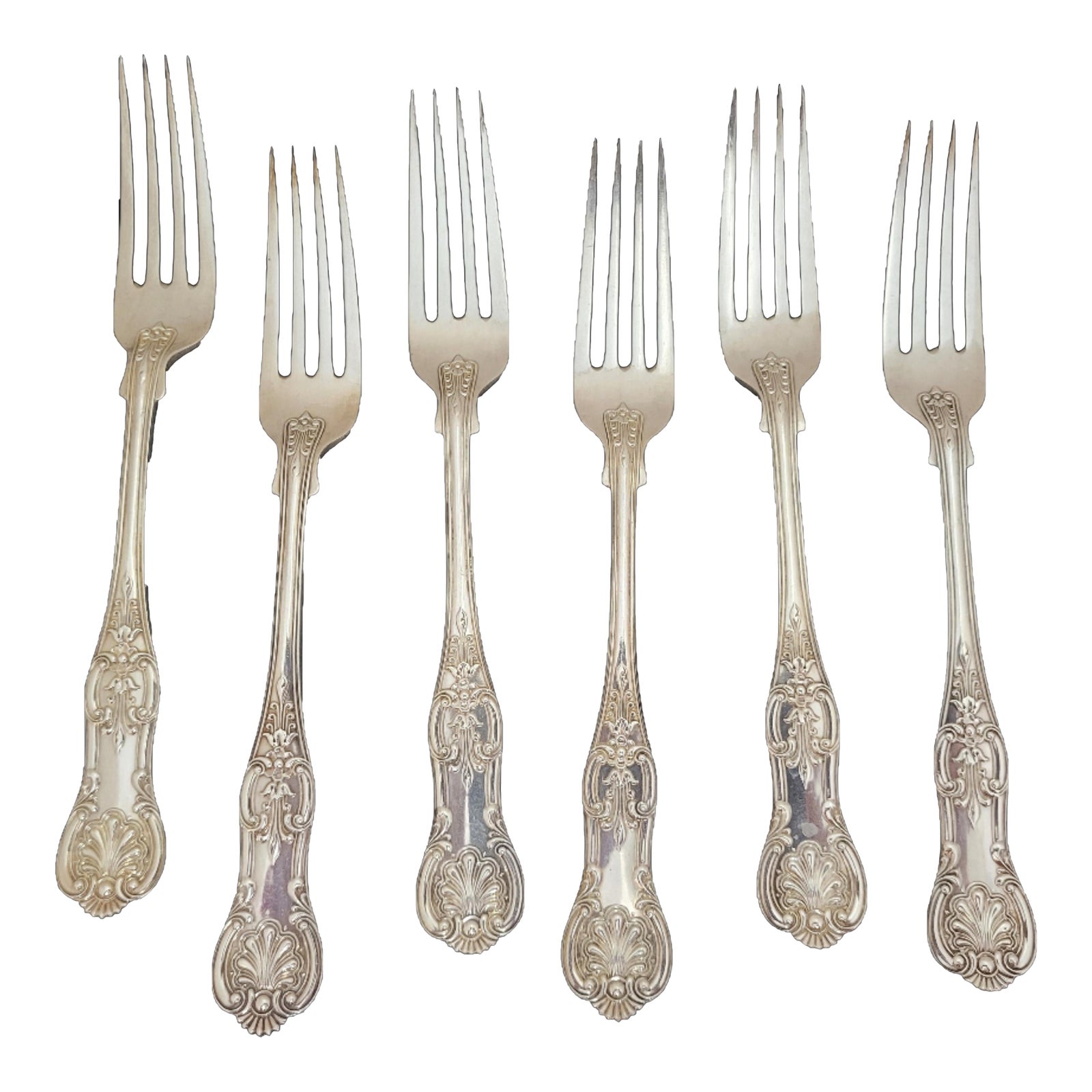 London 19th Century Queens Pattern Sterling Silver 8 1/2" Dinner Fork ...