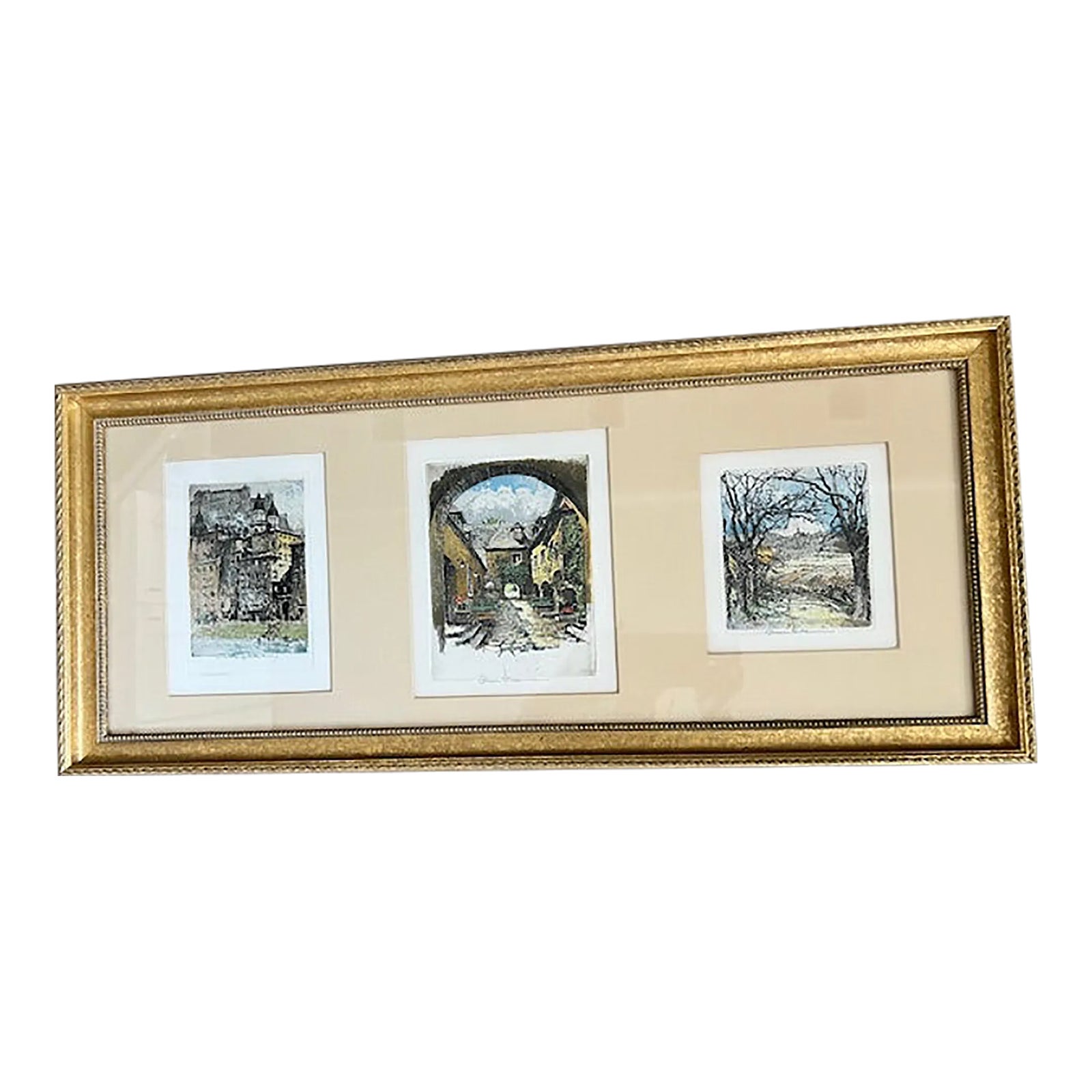 Early 20th Century Kasimir Trio of Small Works Exquisitely Framed ...