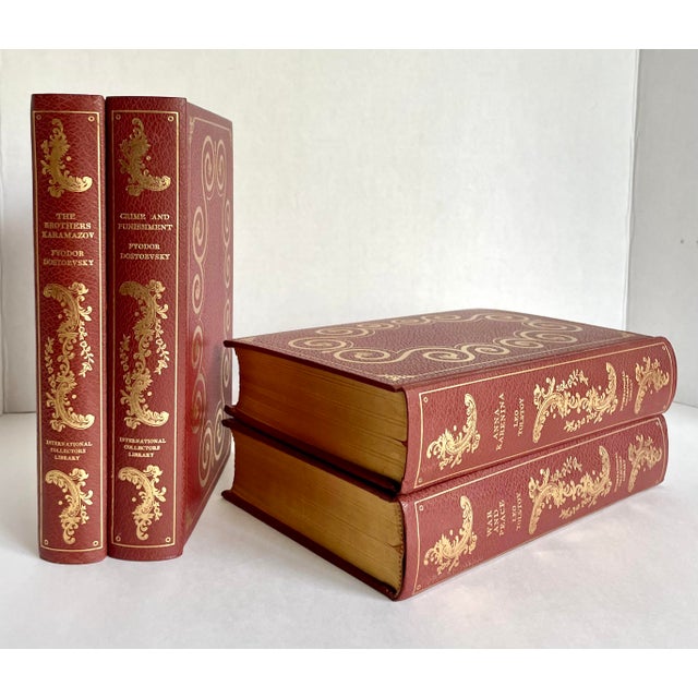 Set of 4 International Collectors Edition 1950's Red Leather Books ...