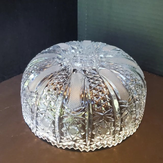 Vintage Bohemian "Queen's Lace" Saw-Tooth Edge Crystal Bowl ...