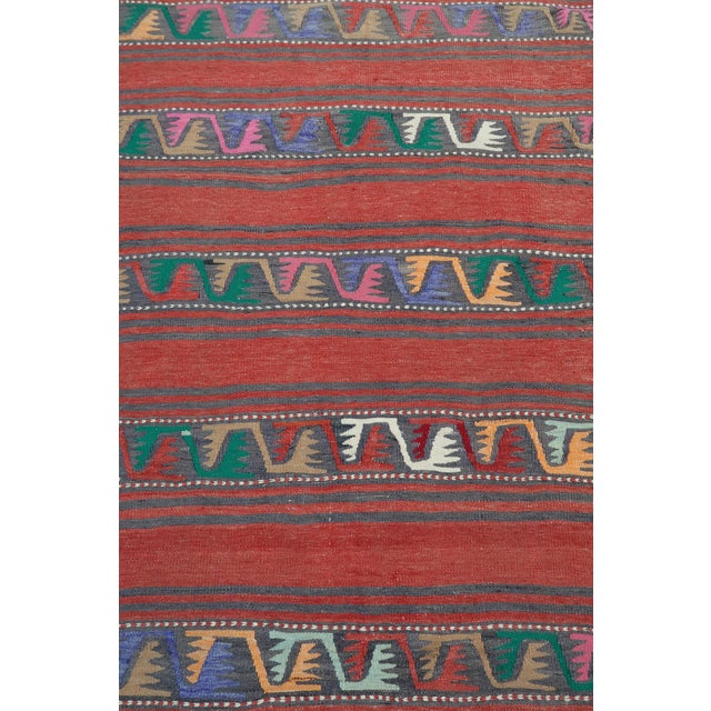 Vintage Turkish Red Kilim Runner-3’4’x11’10" | Chairish