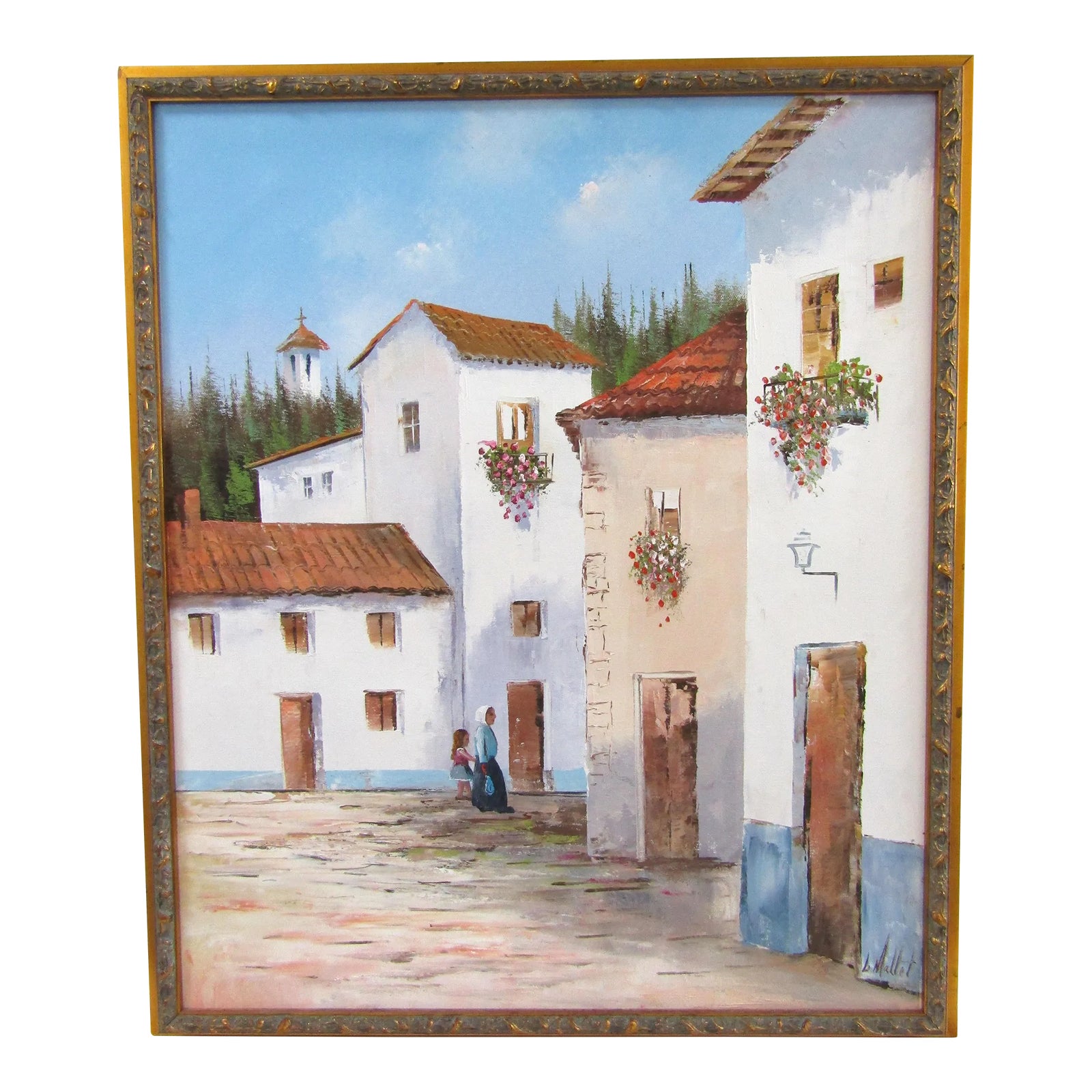 Vintage Canadian Artist Leo Mallet Original Signed Oil Painting | Chairish