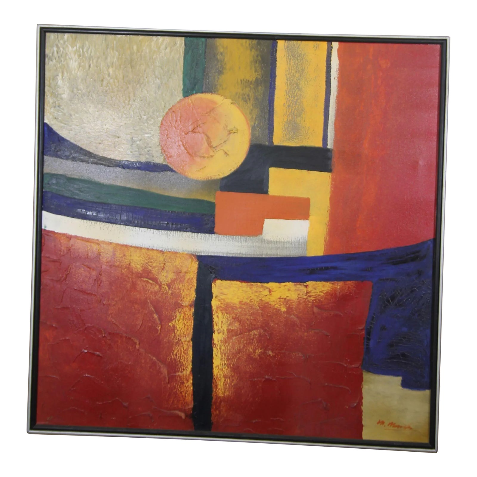 Abstract Painting by Italian Artist M. Monso | Chairish