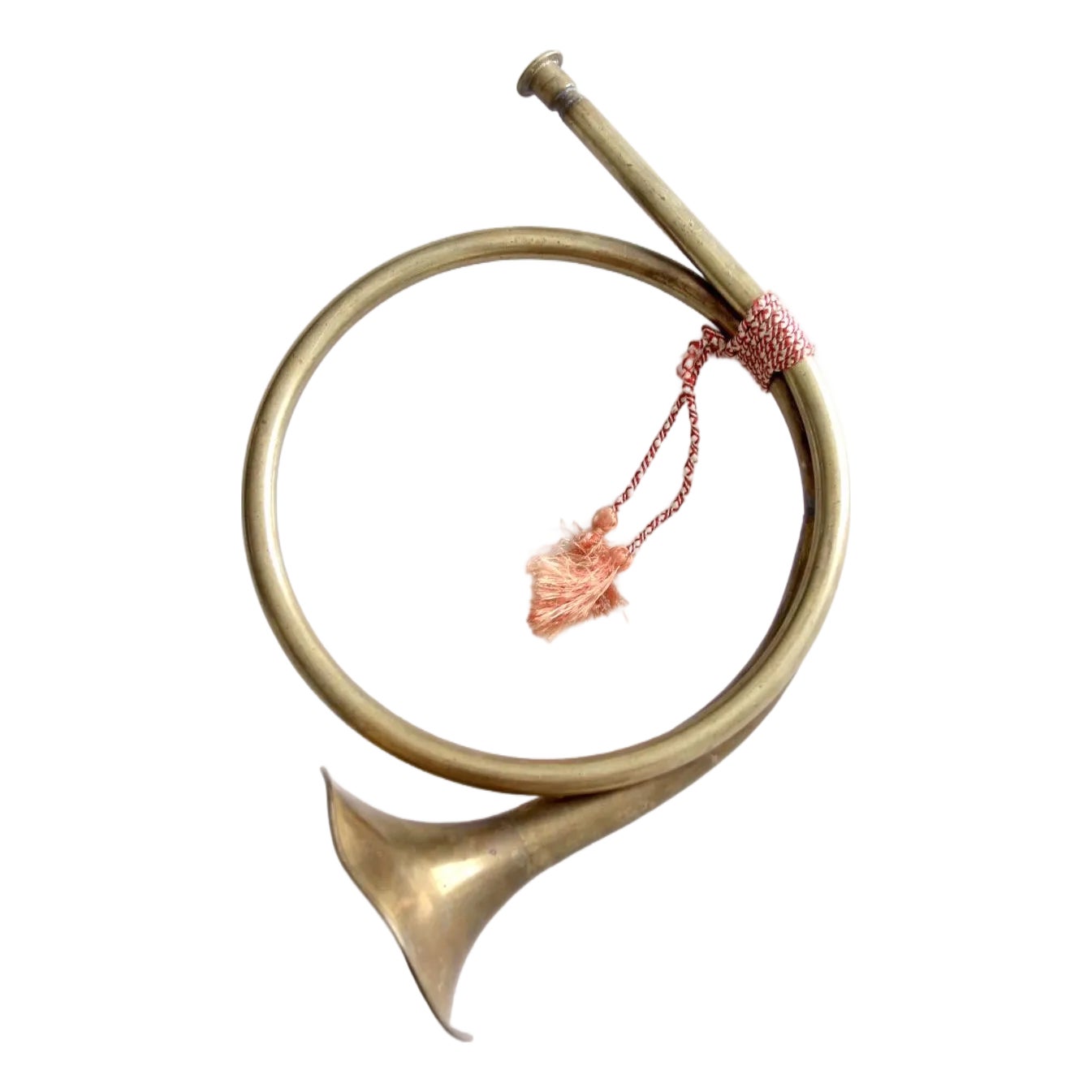 Vintage Brass Decorative Bugle Horn | Chairish
