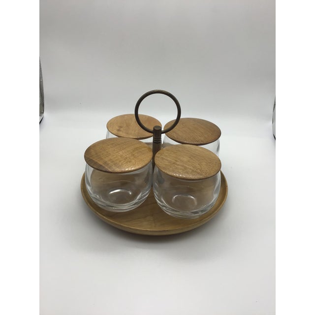 MCM Condiment Set Mid Century Modern 5 Piece Condiment Set Myrtlewood ...