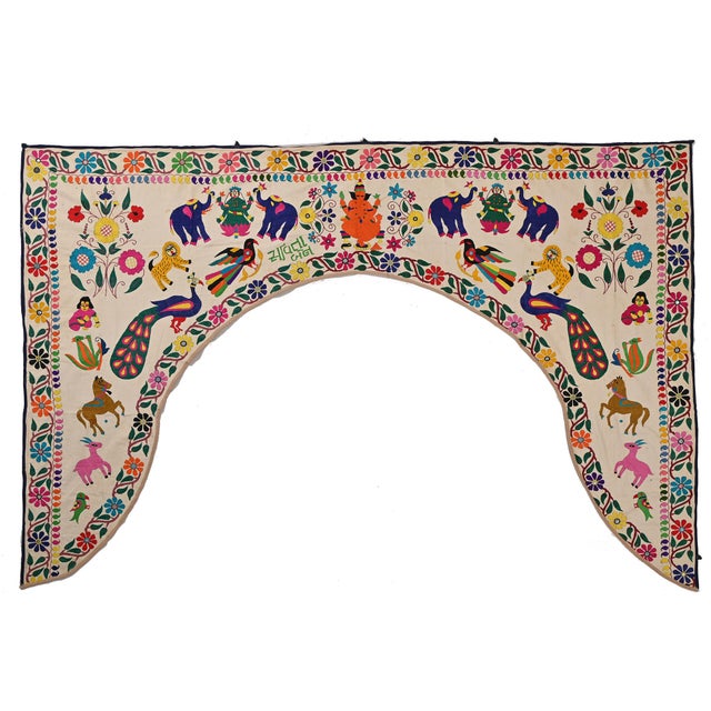 Vintage Embroidered Toran/ Wall Hanging | Chairish