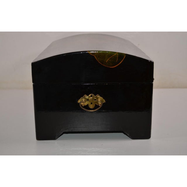 Early 20th Century, Lacquered Wooden Box, Decorated With Leaves and ...