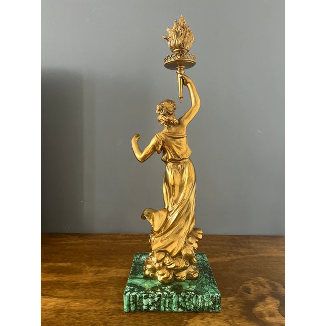 1960s Bronze & Porcelain Statue | Chairish
