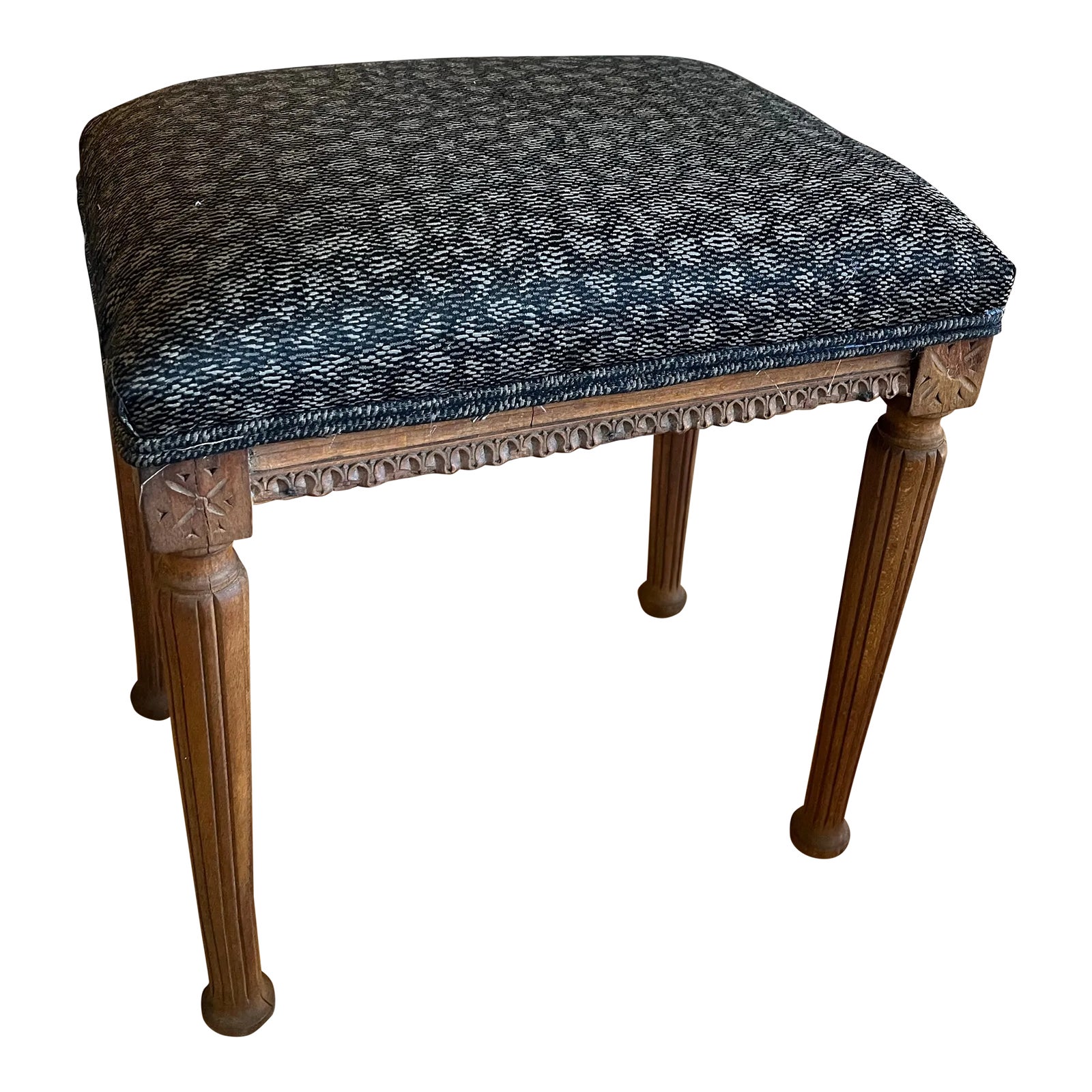 Newly Upholstered Leopard Print Stool | Chairish