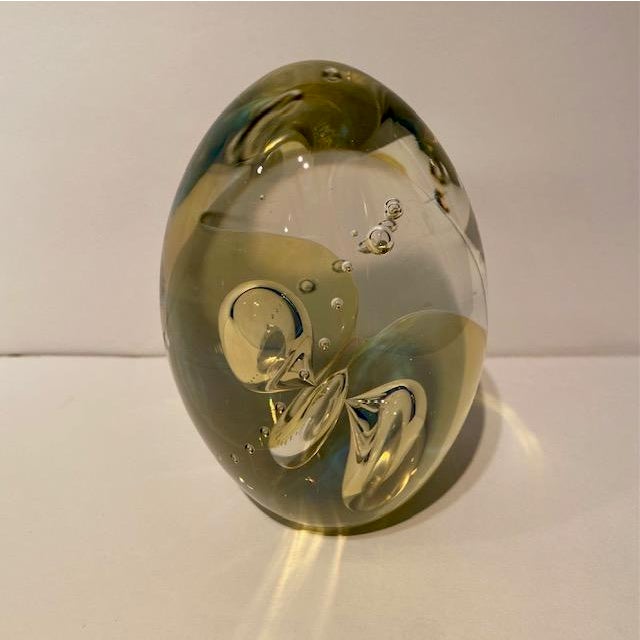 Robert Eickholt Art Glass Paperweight Signed and Dated 1984 | Chairish