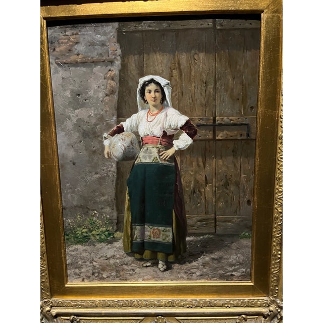 Antique Realist Portrait Oil Painting “The Roman Girl” | Chairish