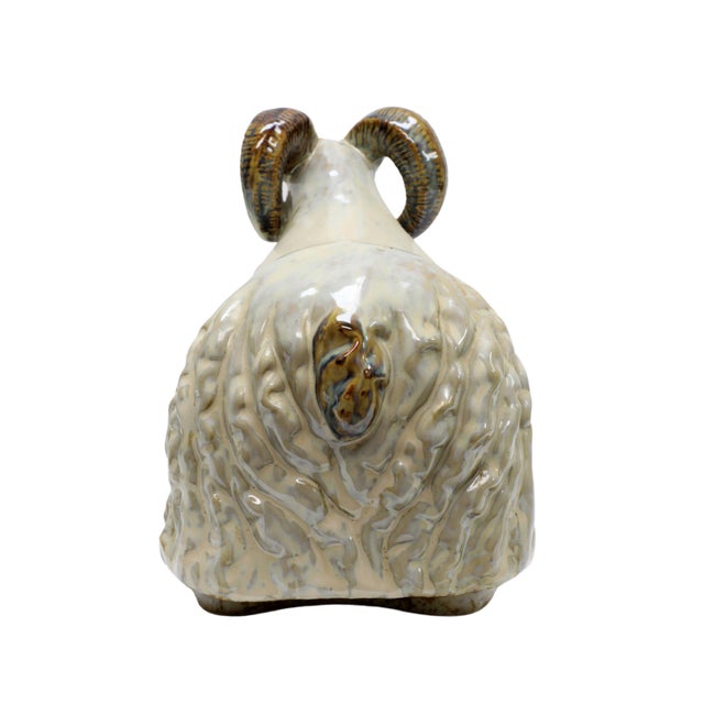 1970s Glazed Ceramic Merino Ram | Chairish