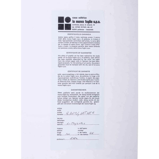 Fritz Baumgartner, Spoleto, Original Lithograph, 1972 | Chairish