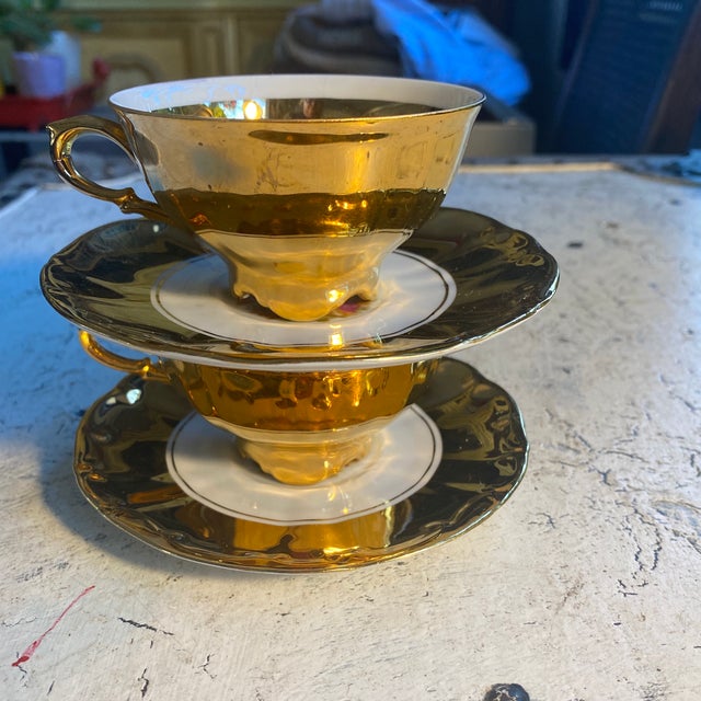 1950s Stw Bavaria Germany Courting Couple Demitasse Tea Cups & Saucers ...
