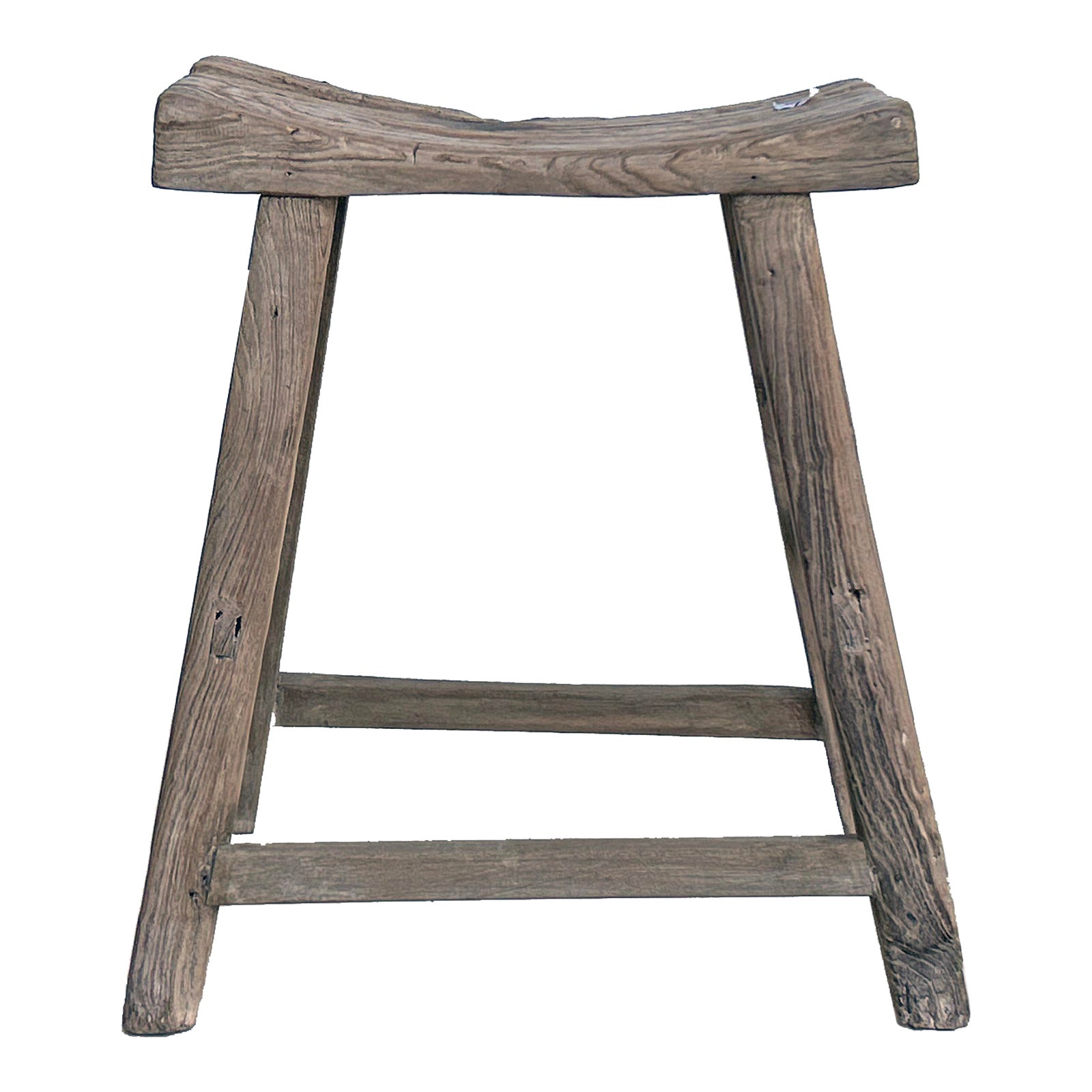 Rustic Raw Wood Rough Grain Village Retro Slim Narrow Bench Stool ...