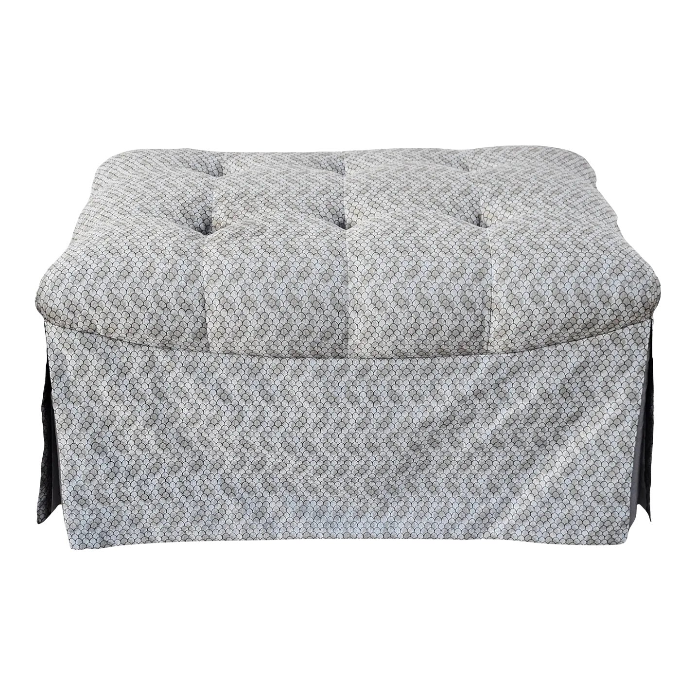 Marge Carson Rectangular Skirted Ottoman | Chairish