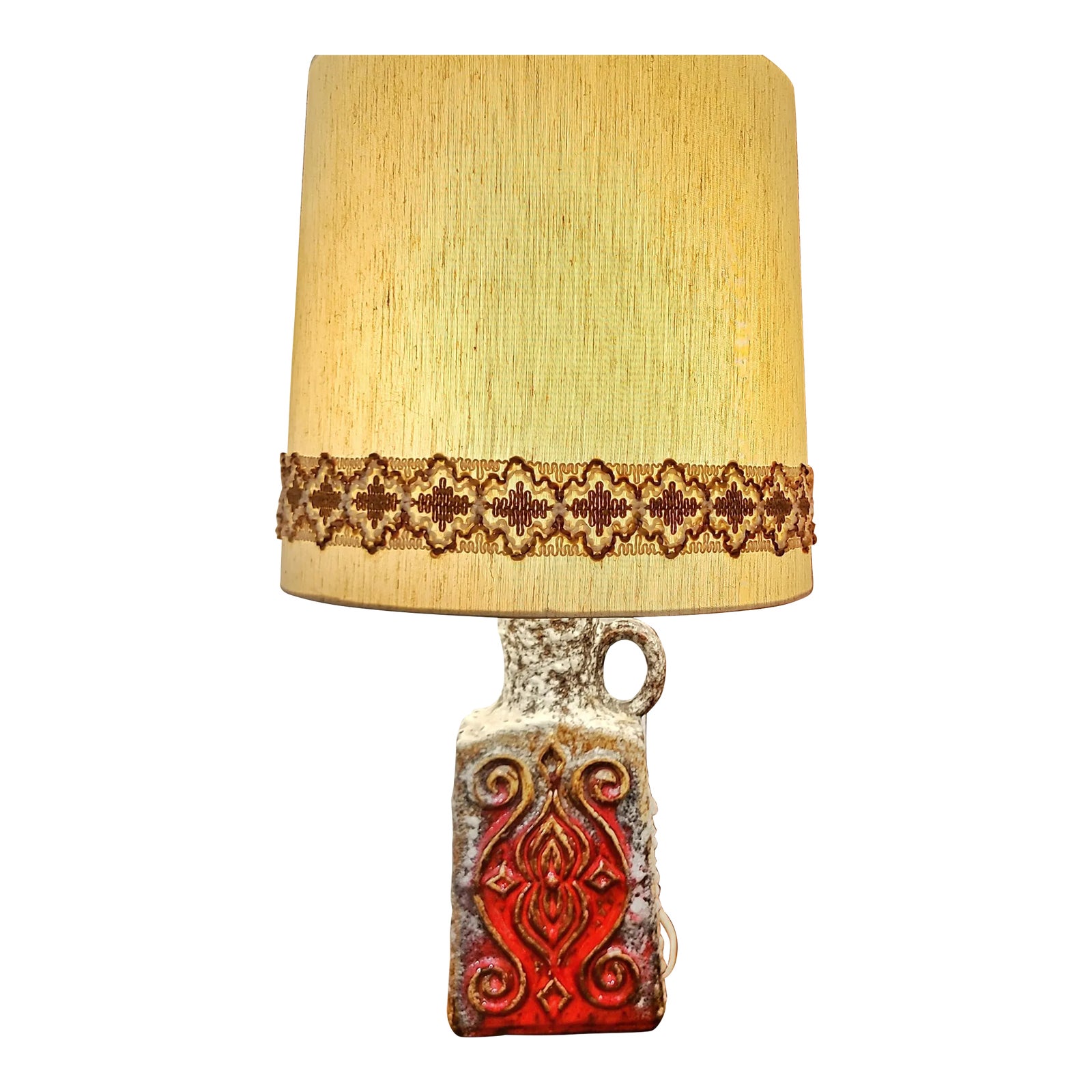 ü-Keramik Fat Lava Table Lamp With Period Shade | Chairish