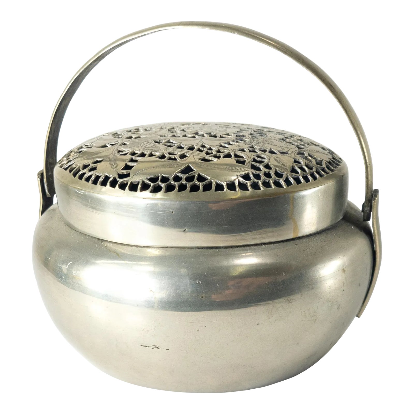Early 20th Century Chinese Paktong Signed Hand Warmer Brazier | Chairish