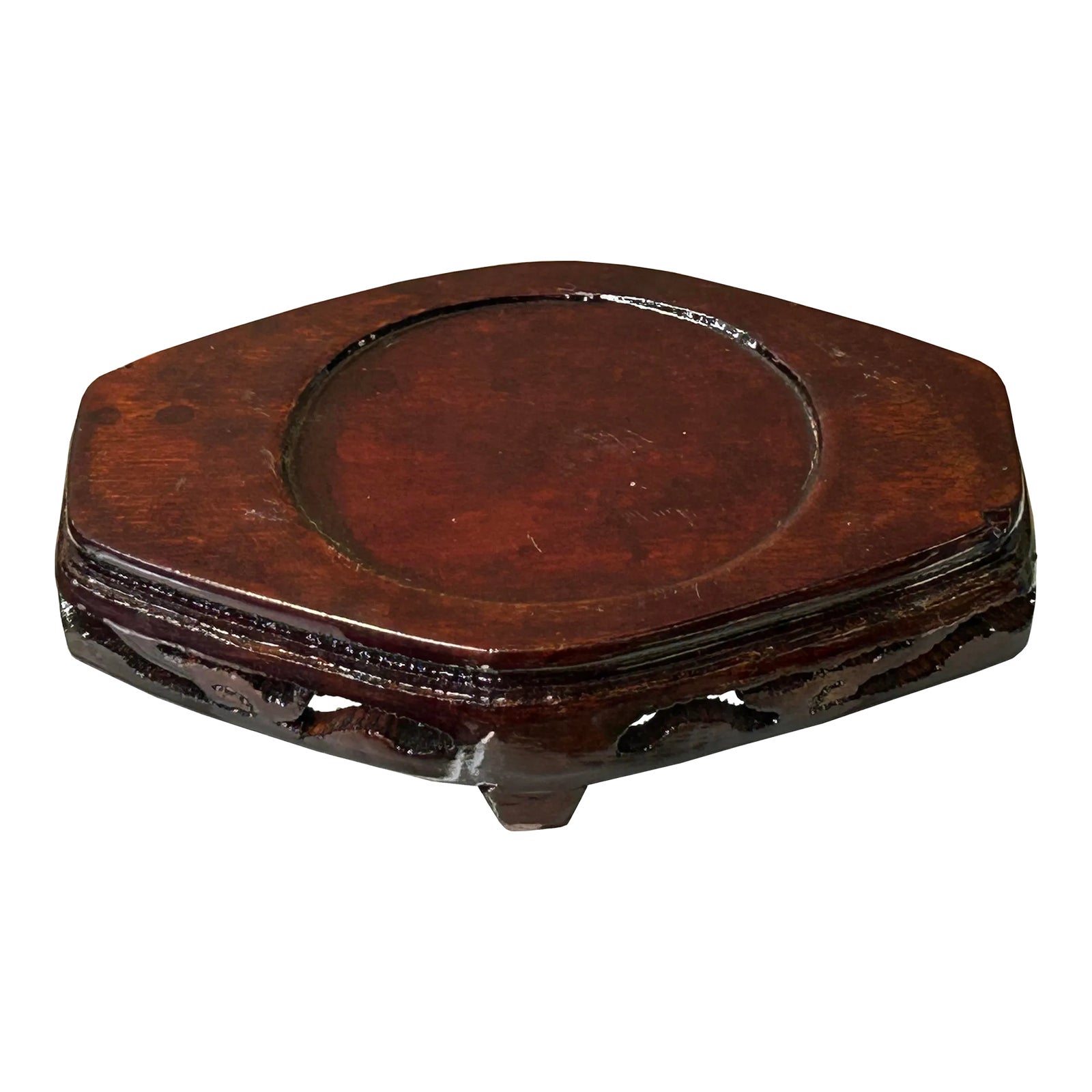2.75" Mahogany Brown Wood Rhombus Shape Display Stand Riser Easel ...