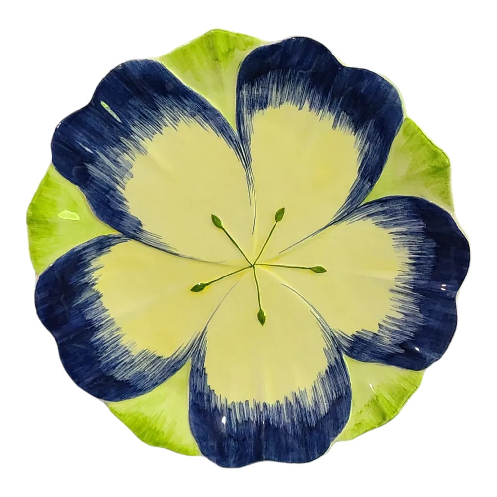 Vintage Hand Painted Flower Shaped Ceramic Platter Block Pereira's ...
