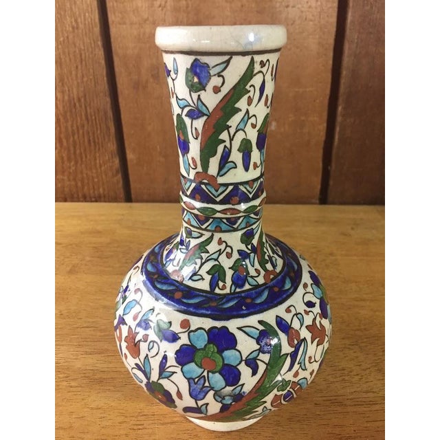 Middle Eastern Hand-Painted Glazed Pottery | Chairish