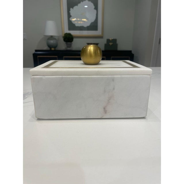Transitional Modern Marble Trinket Box | Chairish