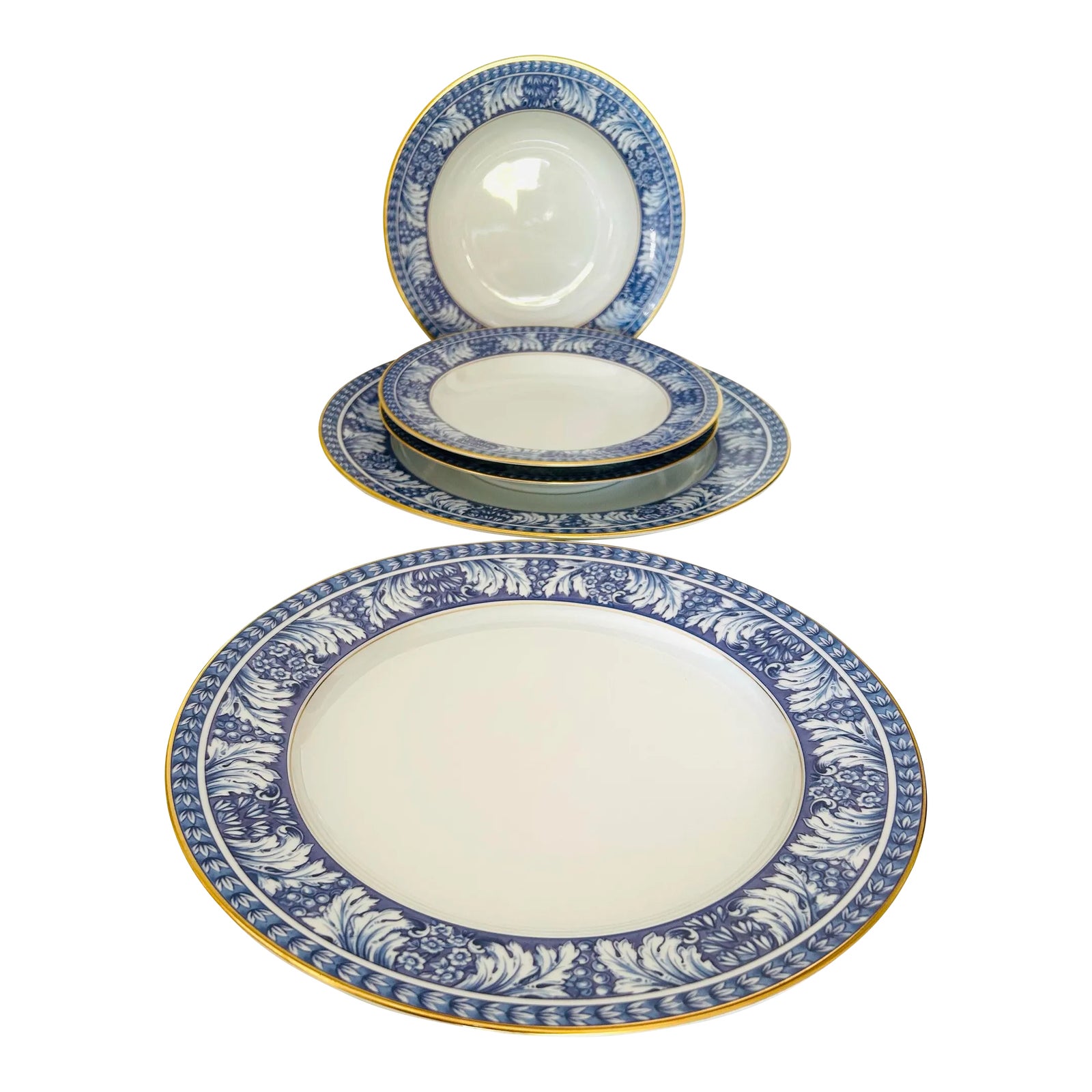 1990s Block Spam Portugal Obidos Fine China 2 Chargers 3 Dinner Bowls ...