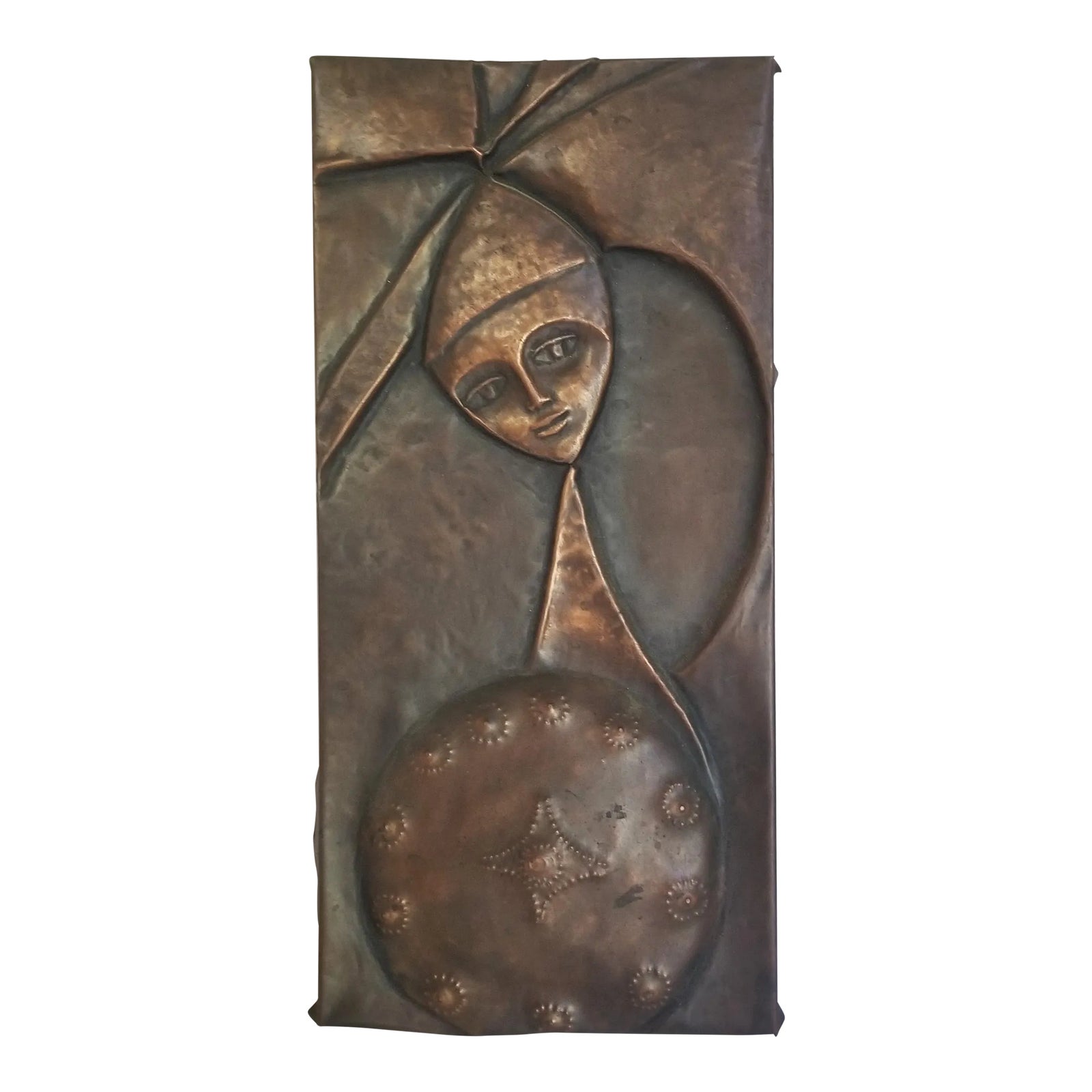 1960s Copper Bas Relief Panel by R. Verzolini, Wall Art | Chairish