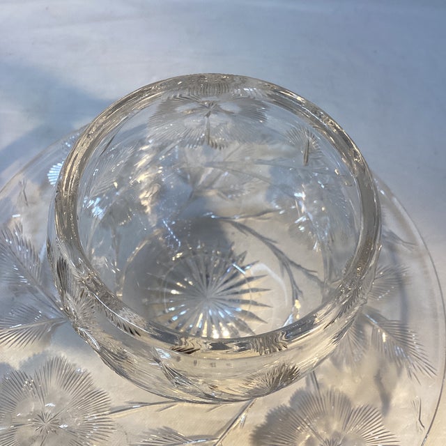 1990s Frank M Whiting Cut Glass Condiment Server - Set of 2 | Chairish