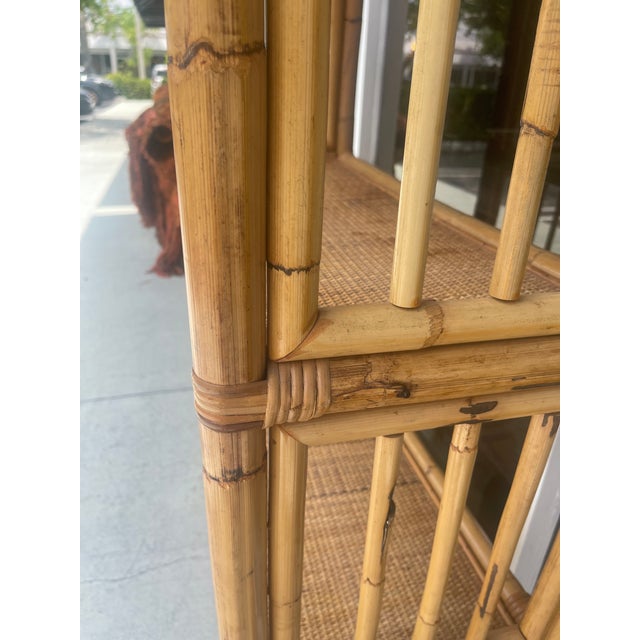 Vintage Four Shelves Rattan Bookshelf. | Chairish