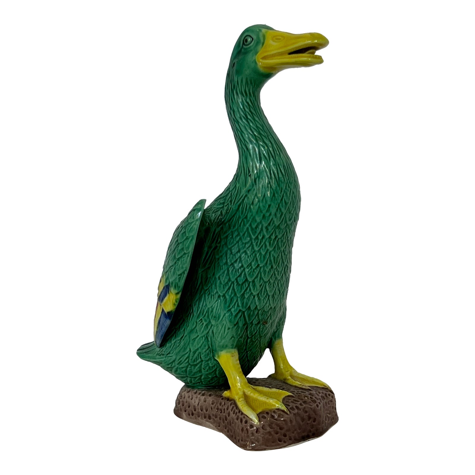 Vintage Republic of China Mandarin Pottery Duck Figurine | Chairish