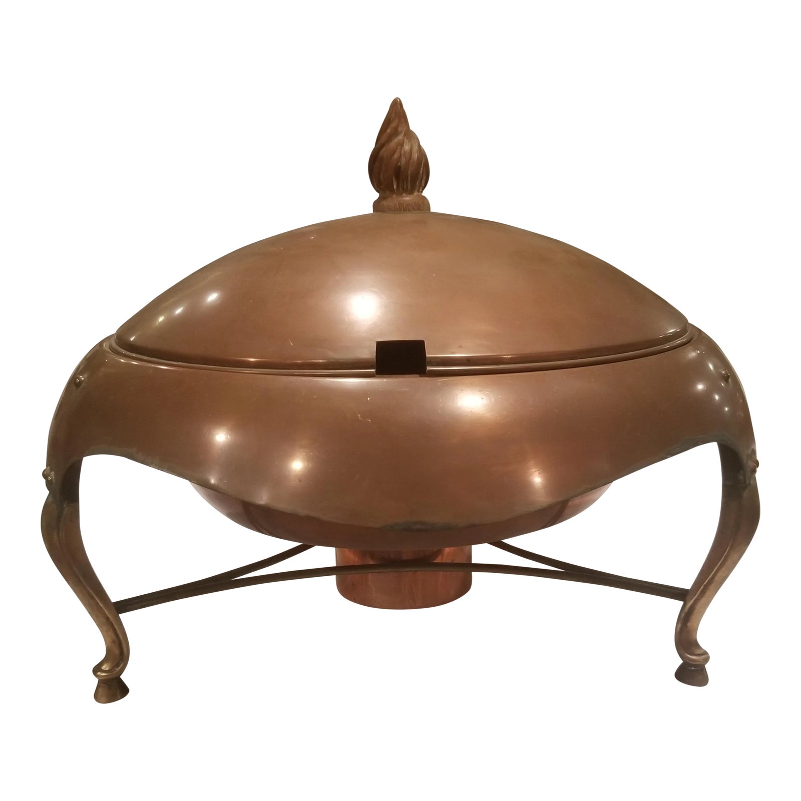 Large Mid Century Copper Chafing Dish | Chairish