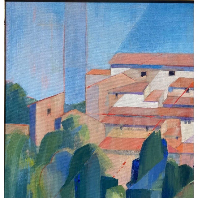 Vintage Nancy Howell 'vitorchiano' Italy Geometric Cubist Oil Painting ...