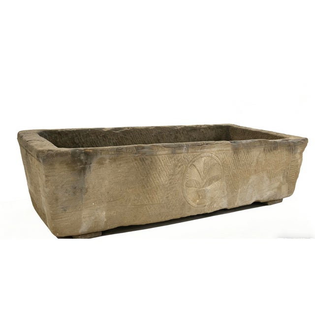71" Inch Long Hand Chiseled Stone Trough 64 | Chairish