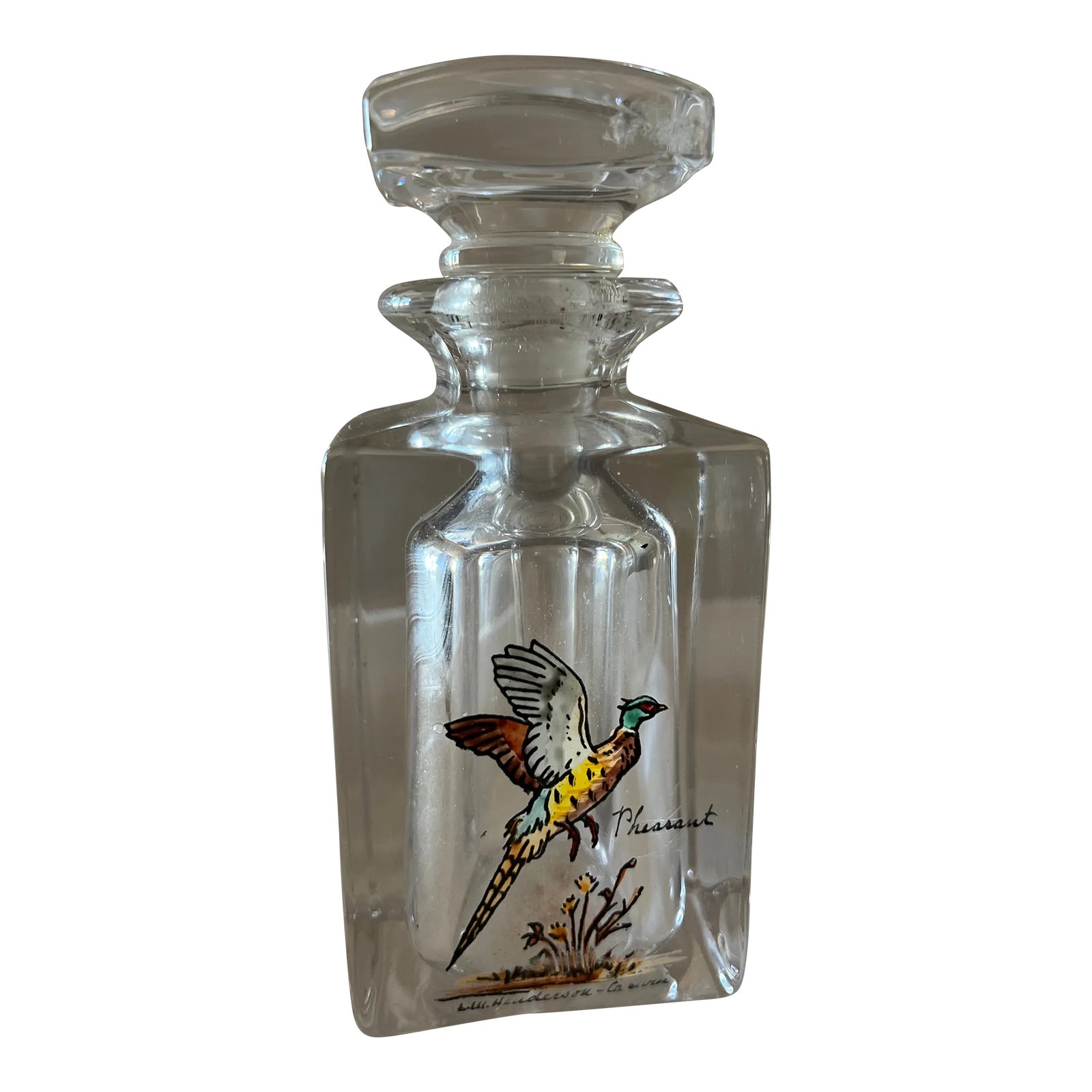 Mid Century Carwin Crystal Cologne or Perfume Bottle | Chairish