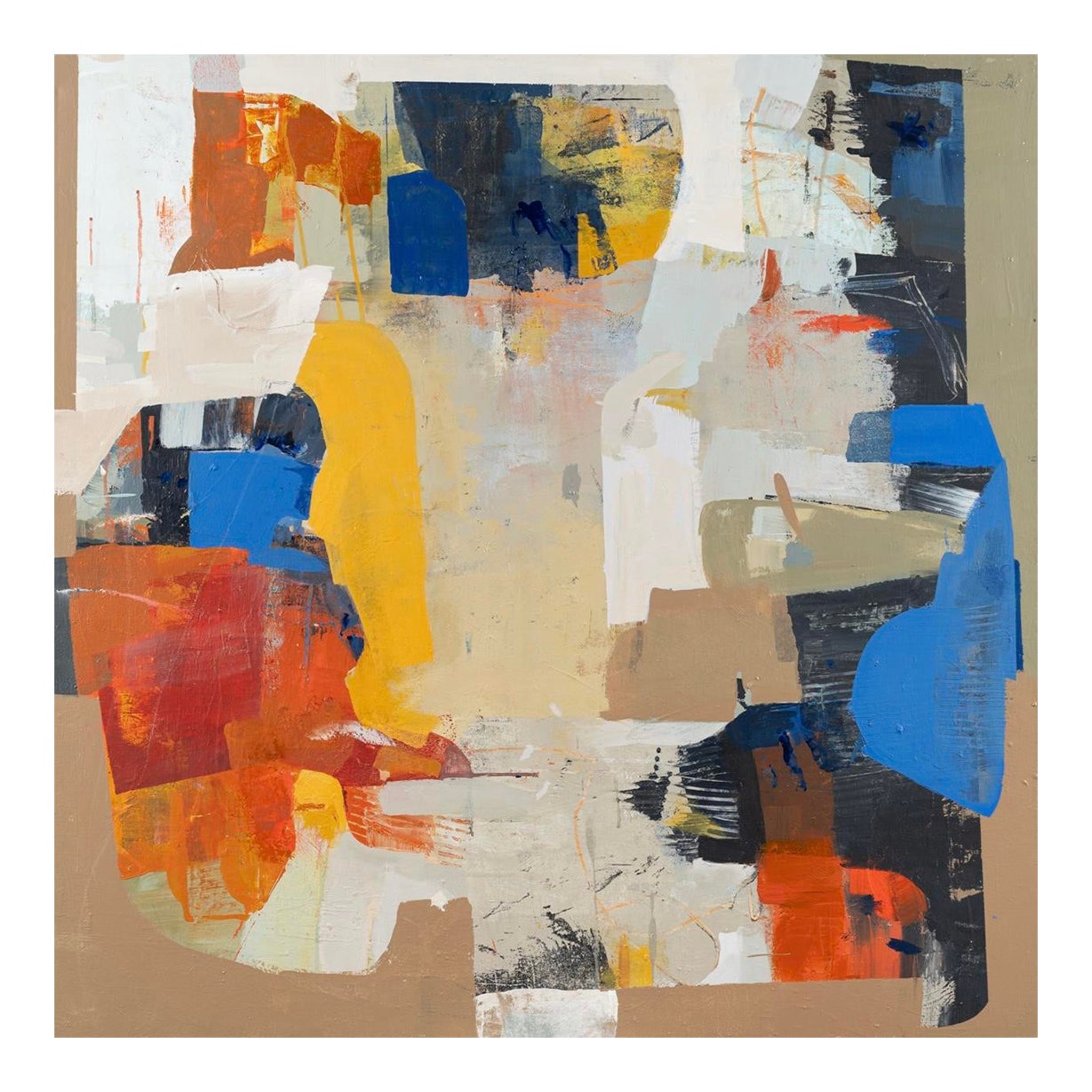 Golden Interlude – 40x40 Abstract Painting by Donna Weathers | Chairish