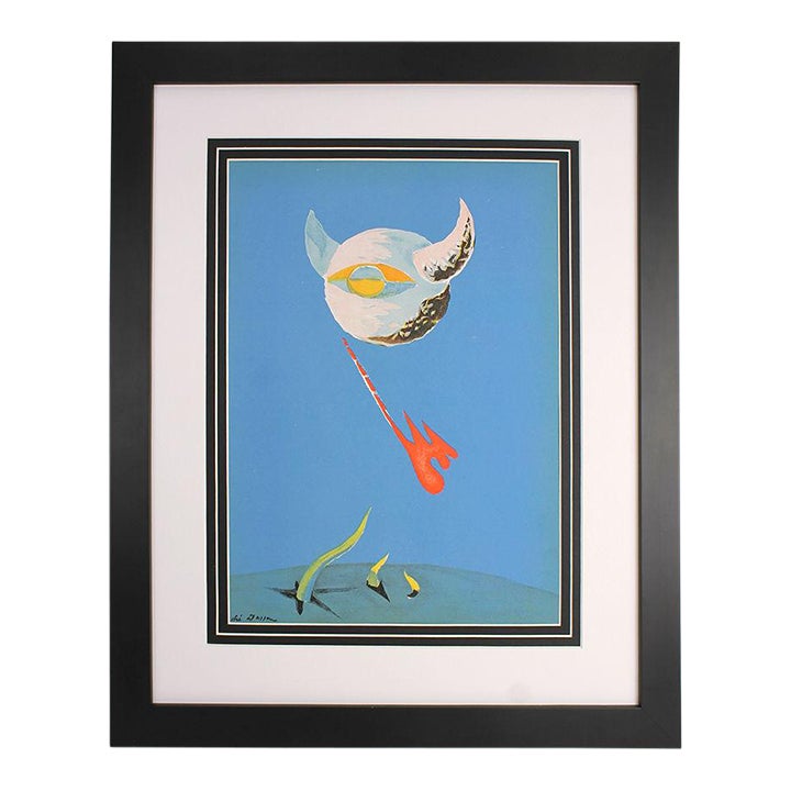 Amazing 1838 Andre Masson Moon Lithograph Signed Framed | Chairish