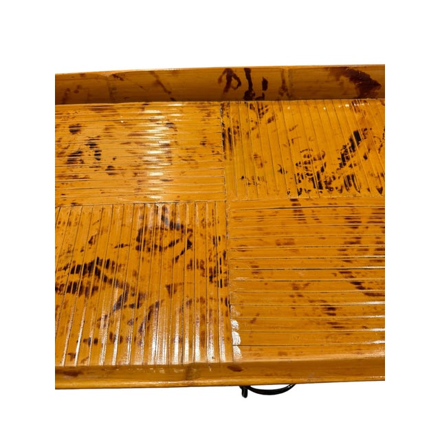1960s Vintage Bamboo Tray With a Tortoise Shell Pattern | Chairish