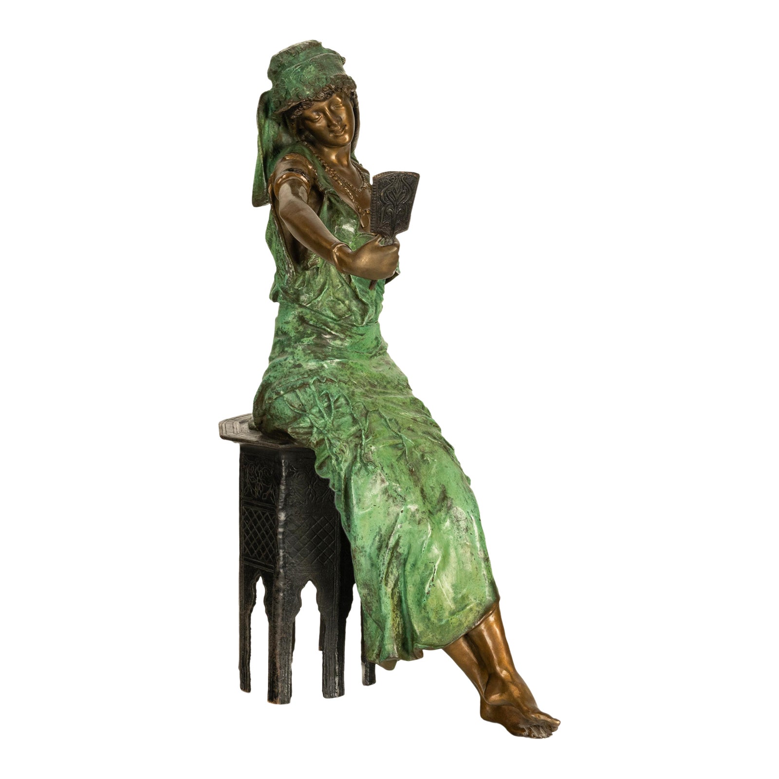 Antique Italian Art Nouveau Cold Painted Bronze Orientalist Figure Arab ...