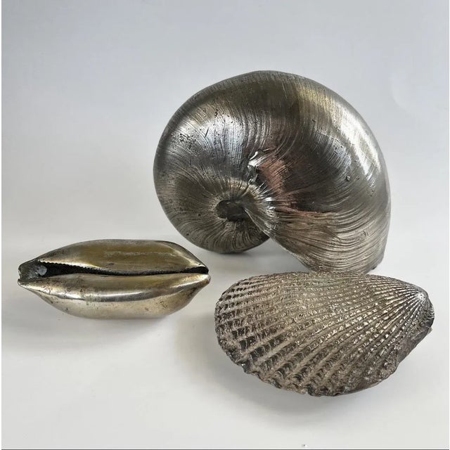 1950s Italian Silver-Tone Metal Scallop Shell Figurine | Chairish