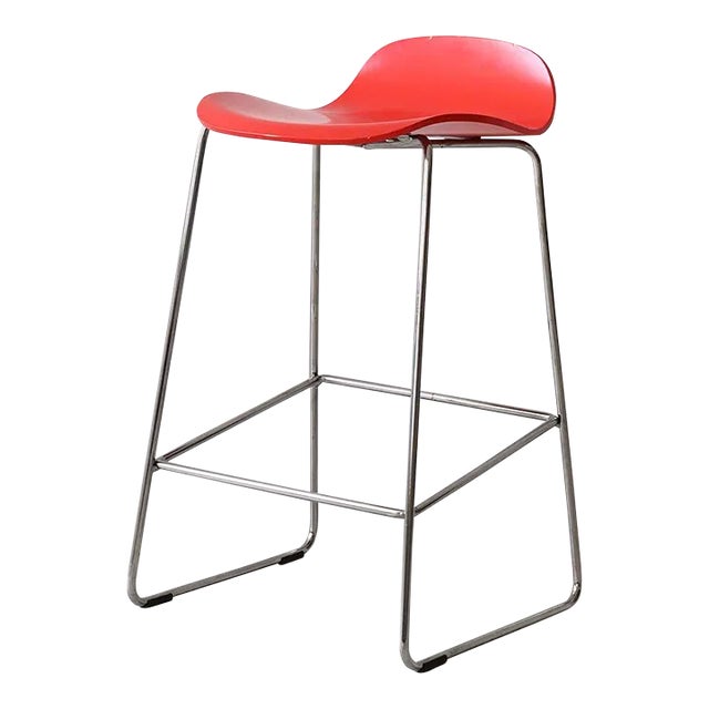 1960s Vintage Red Stool | Chairish