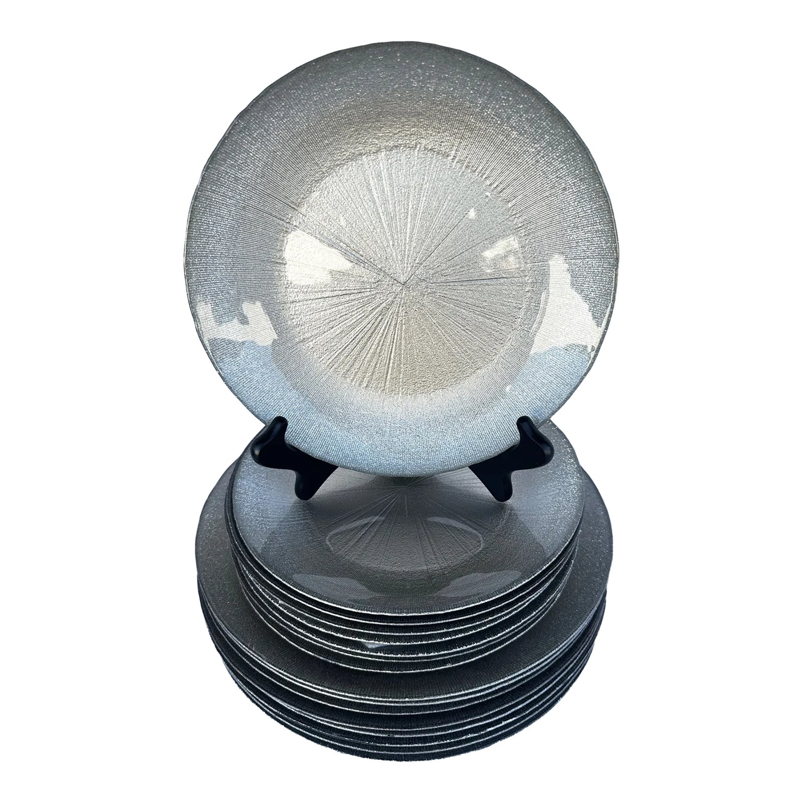 Hand Painted Turkish Silver Sparkle Dinnerware Set | Chairish